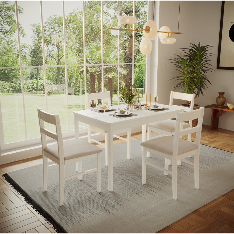 Winston Porter Monseratt Rectangular 45.98'' L x 28.15'' W Restaurant Dining Set & Reviews | Wayfair